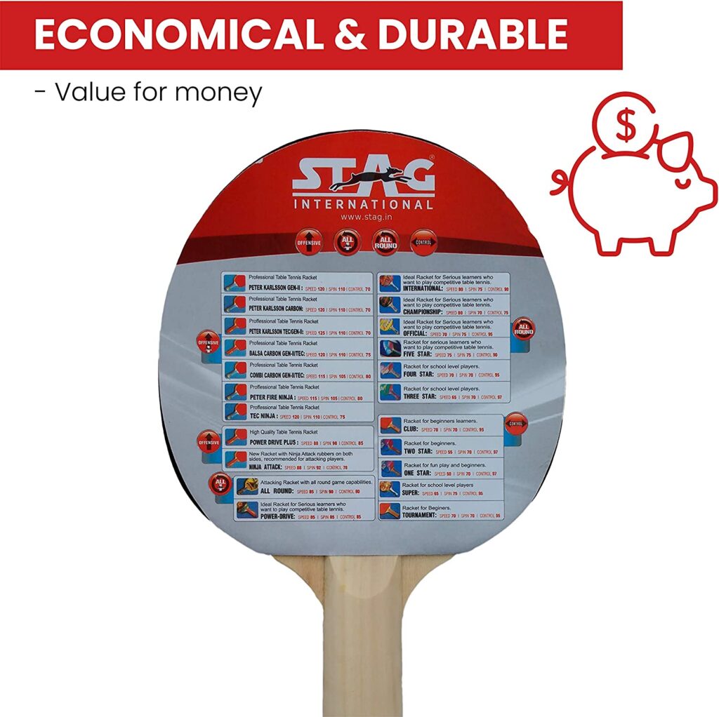 Stag 1 Star Table Tennis Bat (Comfort. Control. Fun) – TOTAL SPORTS ...